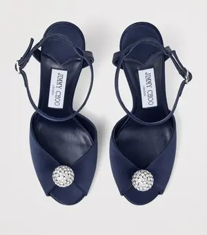 JIMMY CHOO Sacora 85 Heeled Sandals - Navy