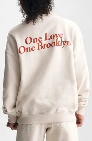 Brooklyn Industries Oversized Graphic Sweatshirt - Sandshell