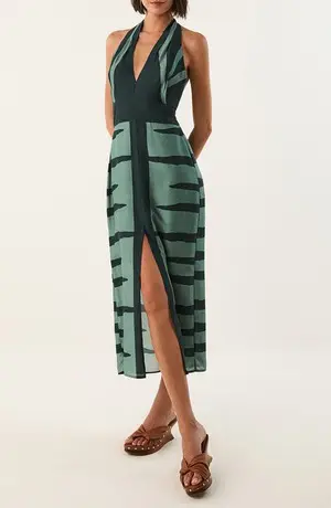 VIX PAULA HERMANNY Printed Halterneck Maxi Dress - Multi