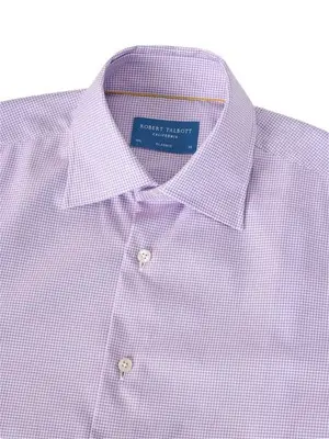 Robert Talbott Madison Check Light Weight Poplin Shirt In Contemporary Fit - Pink