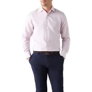 Robert Talbott Reynolds Cotton Linen Blend Shirt In Contemporary Fit - Raspberry