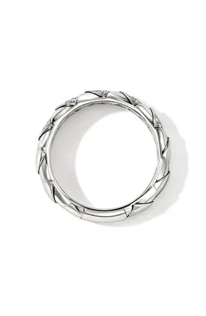 John Hardy Sterling & Diamond Naga Band Ring - Silver