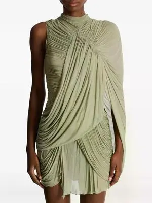 Balmain Draped Flowing Dress - Green