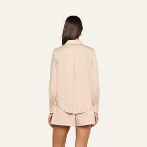 L'Agence Pearson Poplin Button-down Shirt - Biscuit