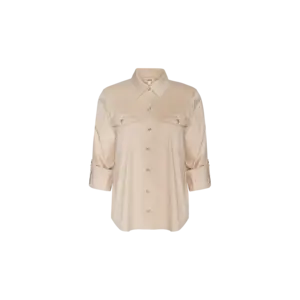 L'Agence Pearson Poplin Button-down Shirt - Biscuit