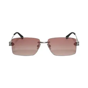 Bottega Veneta Rectangular Rimless Sunglasses - Silver