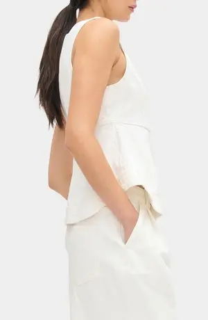 ALIGNE Sleeveless Organic Cotton Peplum Top