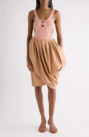 Chloé Draped Organic Cotton Poplin Skirt - Reef Shell