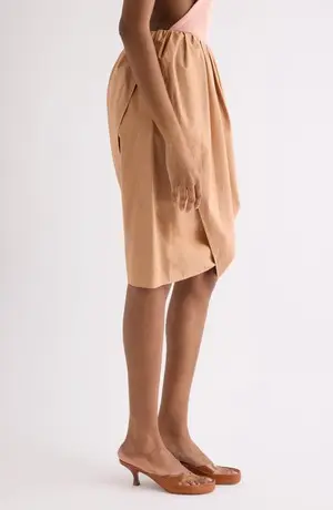 Chloé Draped Organic Cotton Poplin Skirt - Reef Shell