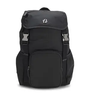 BOSS Twill Backpack With Double B Monogram - Black