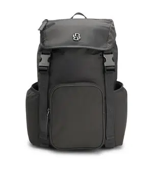 BOSS Twill Backpack With Double B Monogram - Grey