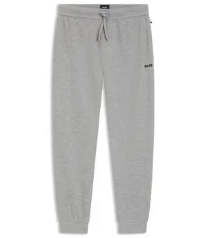 BOSS Waffle-structure Pyjama Bottoms In A Cotton Blend - Grey