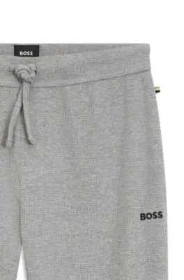 BOSS Waffle-structure Pyjama Bottoms In A Cotton Blend