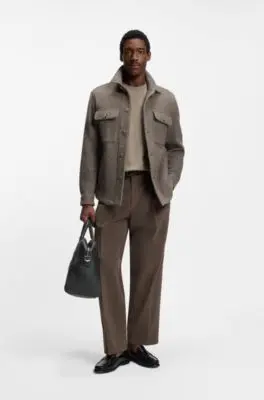BOSS Grained-leather Duffle Bag With Logo