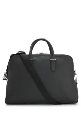 BOSS Grained-leather Duffle Bag With Logo