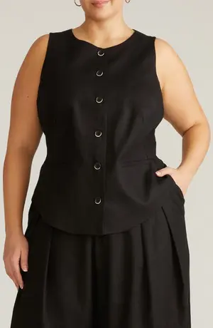 Universal Standard Button Detailed Vests For Women