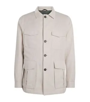 N.peal Linen-cotton Herringbone Safari Jacket