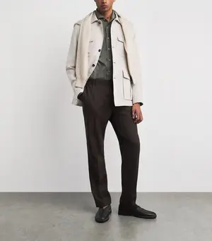 N.peal Linen-cotton Herringbone Safari Jacket