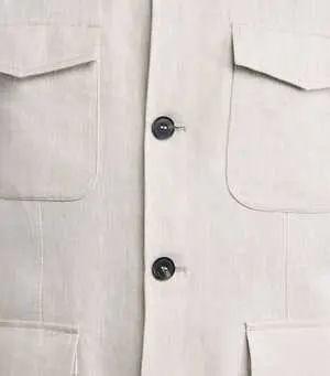 N.peal Linen-cotton Herringbone Safari Jacket
