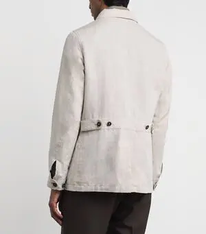 N.peal Linen-cotton Herringbone Safari Jacket