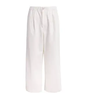 LAUREN MANOOGIAN Cotton Canvas Wide-leg Trousers - White