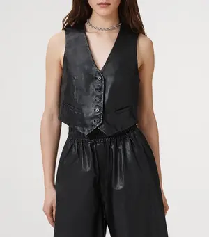ALLSAINTS Leather Arla Lea Waistcoat