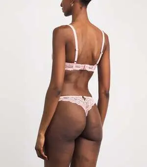 FLEUR DU MAL Lace Bianca Thong - Pink