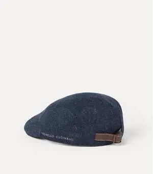 Brunello Cucinelli Wool Flat Cap - Black