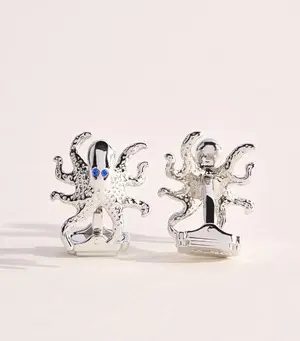 Tateossian Thompson Palladium-plated Octopus Cufflinks - Blue
