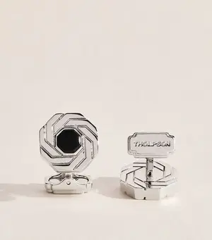 Tateossian Thompson Onyx Octagon Cufflinks - Black
