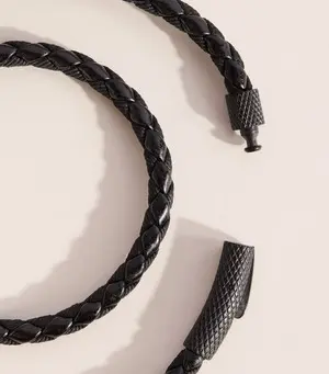 Tateossian Braided Leather Chelsea Bracelet