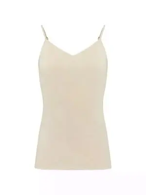 Hanro V-neck Spaghetti-strap Top - Neutrals