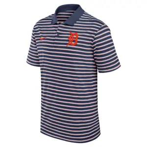 Nike Detroit Tigers Striped Victory Dri-fit Mlb Polo - Blue