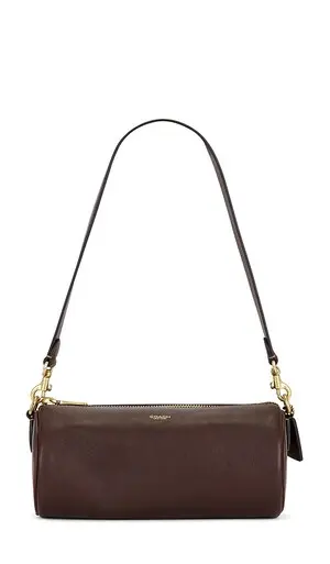 COACH Natural Grain Leather Barrel Bag - Maple