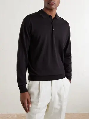 John Smedley Belper Slim-fit Merino Wool Polo Shirt - Brown