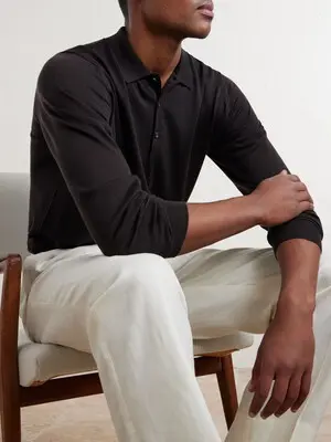 John Smedley Belper Slim-fit Merino Wool Polo Shirt - Brown