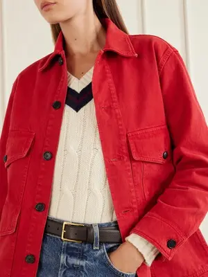 NILI LOTAN Leroy Denim Jacket - Red