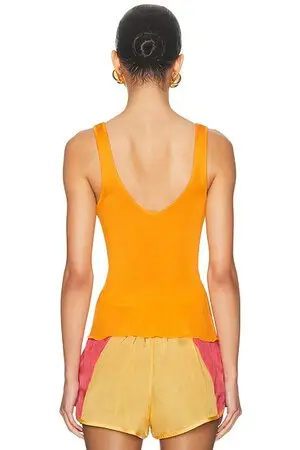 Saint Laurent Cassandre Ribbed Satin Jersey Tank Top
