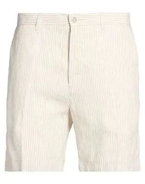 120% Lino Striped Linen Shorts - Beige