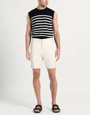 120% Lino Striped Linen Shorts - Beige