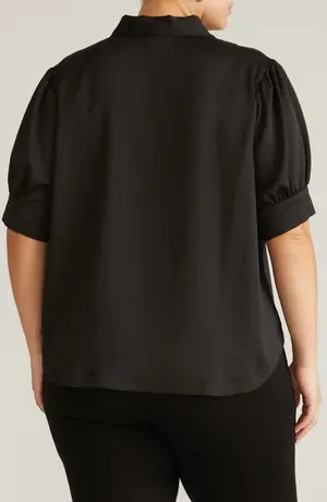 Universal Standard Pebble Georgette Top - Black