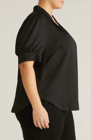 Universal Standard Pebble Georgette Top - Black