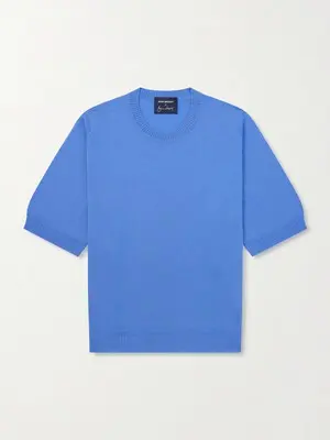 John Smedley Merino Wool T-shirt - Blue