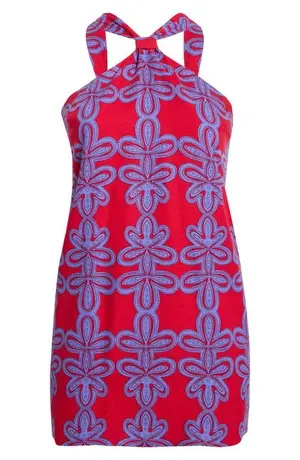 SUGARLIPS Abstract Halter Mini Dress