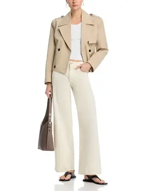 Rag & Bone Andi Featherweight Wide Leg Ankle Jeans - Ecru