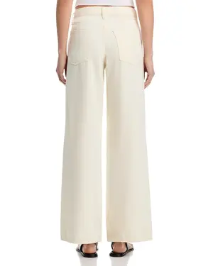 Rag & Bone Andi Featherweight Wide Leg Ankle Jeans - Ecru