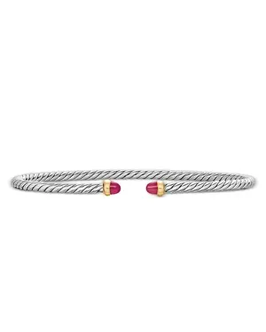 David Yurman David Yurman Sterling Silver, 14K Yellow Gold And Ruby Flex Bracelet Ruby/silver