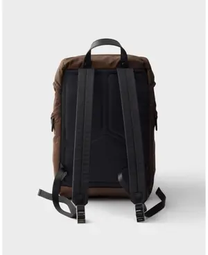Prada Re-nylon And Saffiano Leather Backpack - Brown