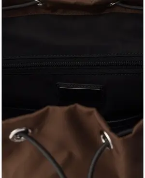Prada Re-nylon And Saffiano Leather Backpack - Brown