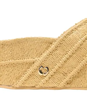 Maje Raffia Crisscross Platform Sandals